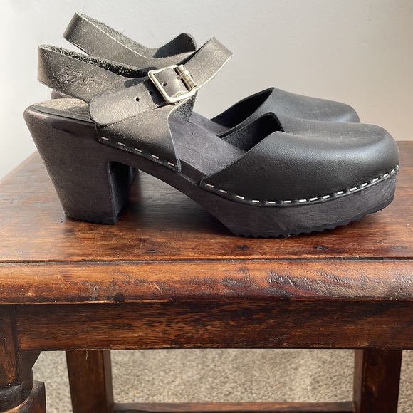 Lotta From Stockholm | Shoes | Lottas Wood Clogs Black Leather And ...